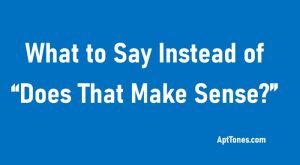 25 Things to Say Instead of "Does That Make Sense?" - Apt Tones