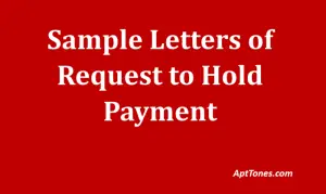 10 Sample Letters of Request to Hold Payment - Apt Tones