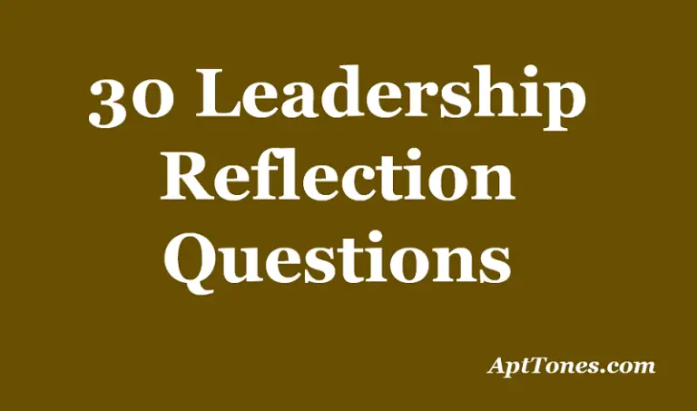 30 Leadership Reflection Questions - Apt Tones
